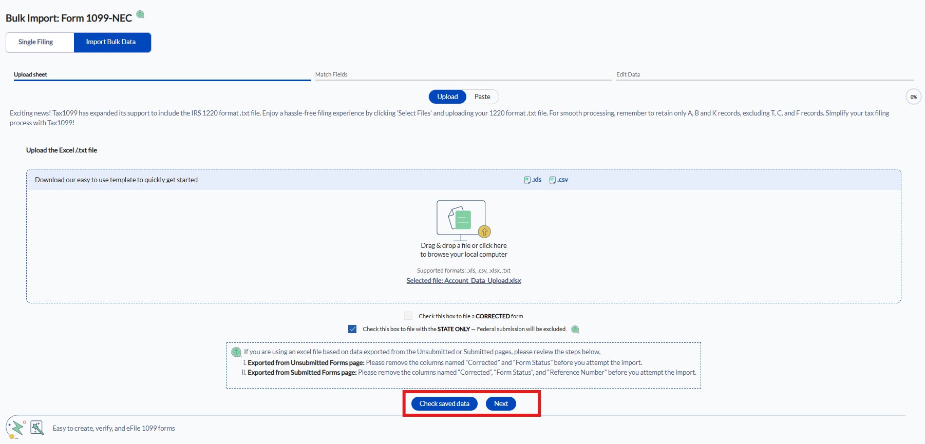 Importing Bulk Forms