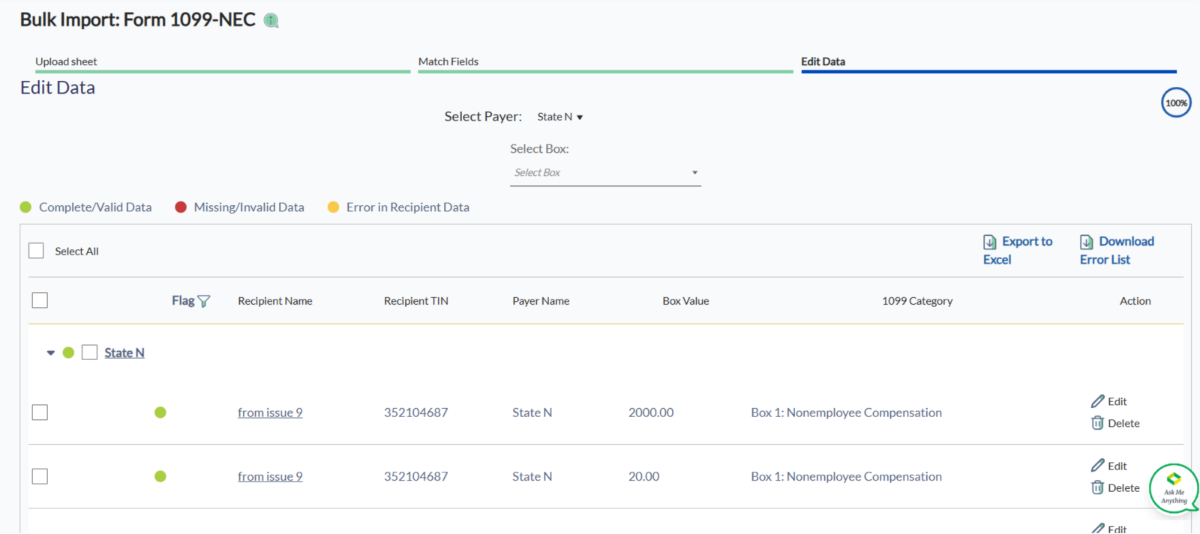 Importing Bulk Forms