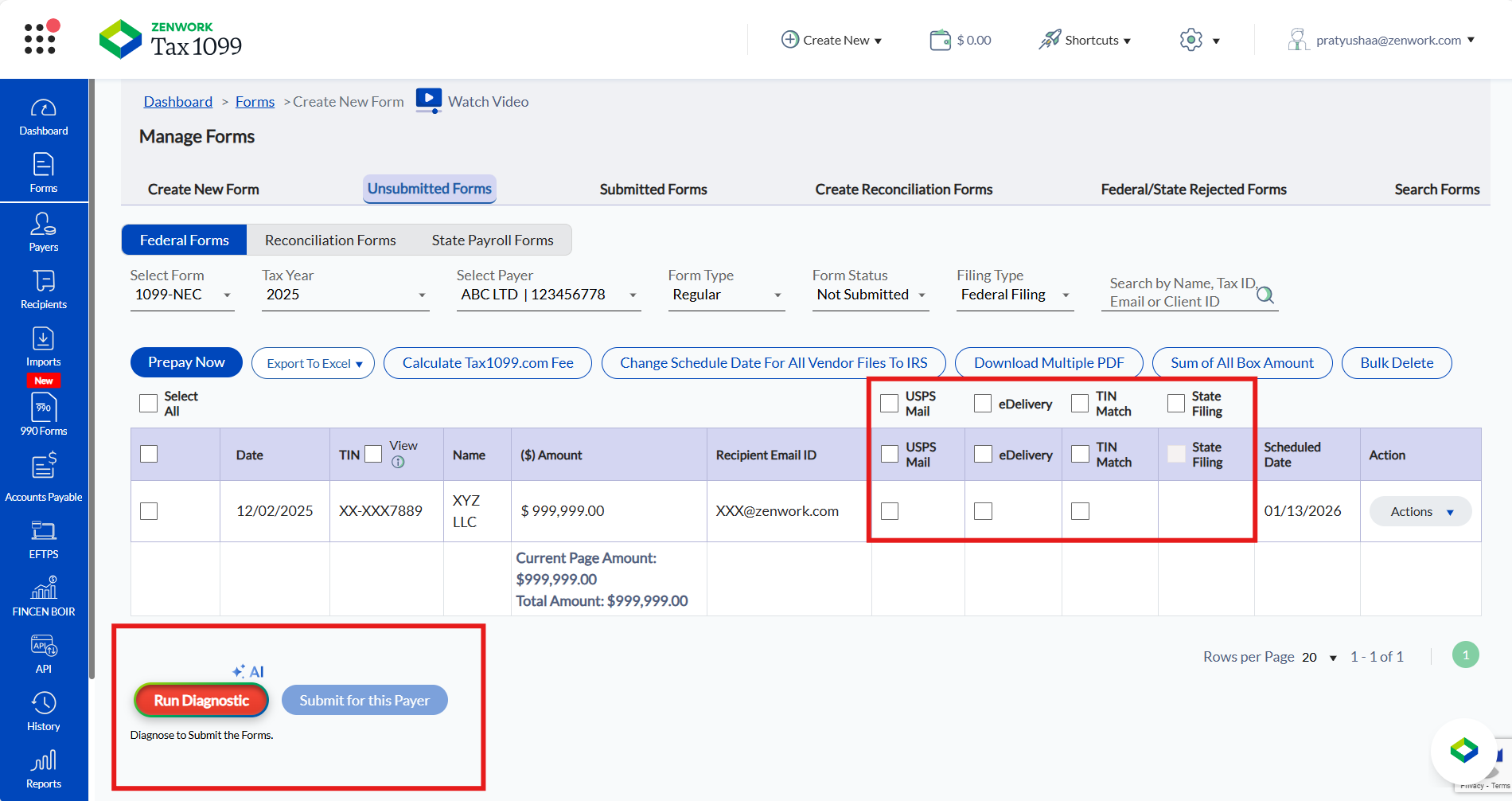 Submitting 1099 Forms